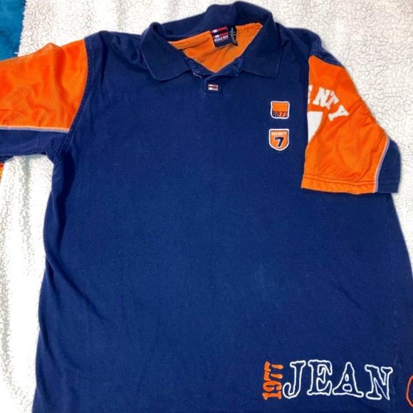 Bugle Boy | Shirts | Mens L Bugle Boy Bb77 Navy Blue Orange Mesh ...